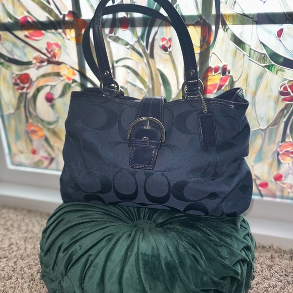 Coach | Bags | Coach Navy Blue Signature Tote Bag | Poshmark
